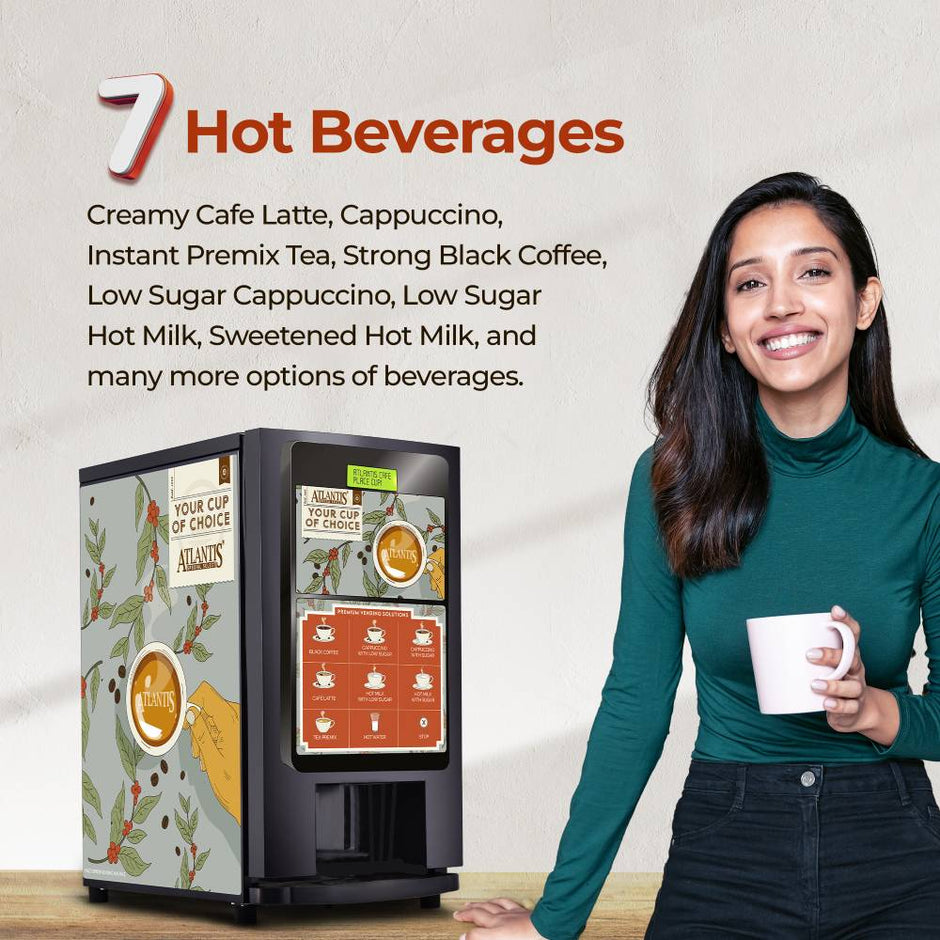 Atlantis 7-Option Hot Beverage Vending Machine Review | COFFEE WALLA