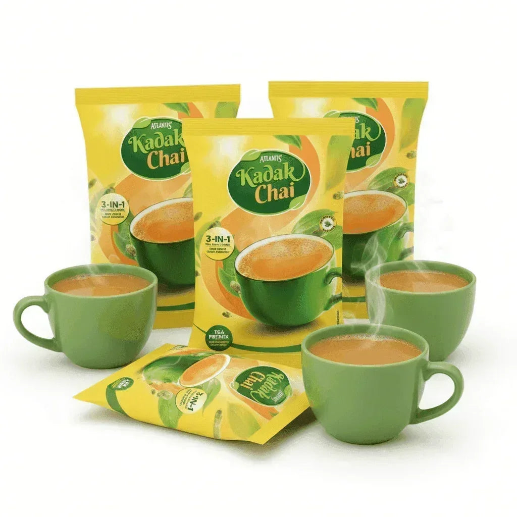 Atlantis Kadak 3-in-1 Tea Premix with Cardamom Flavour & Premium Tea ...